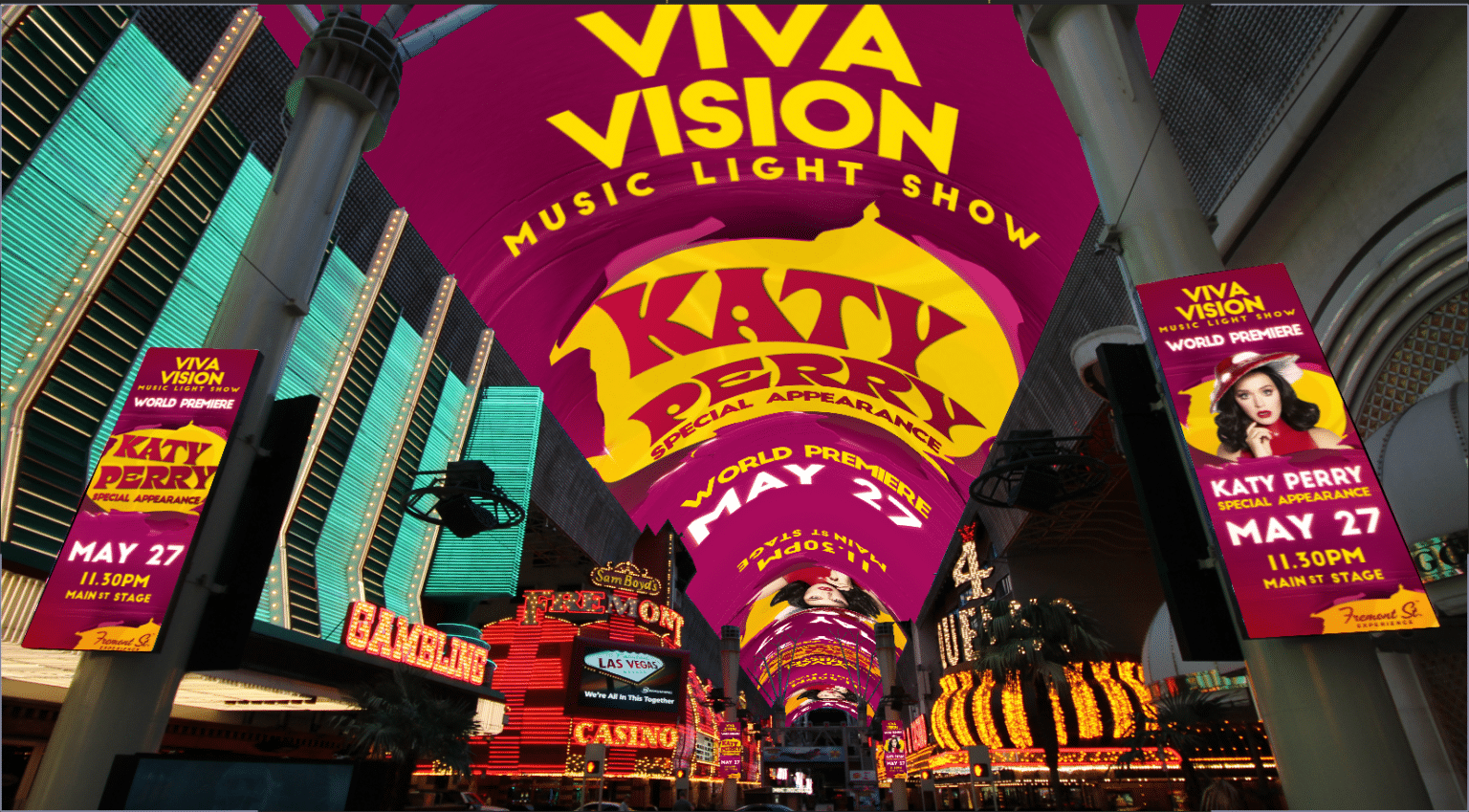 Katy Perry Viva Vision Light Show | Fremont Street Experience
