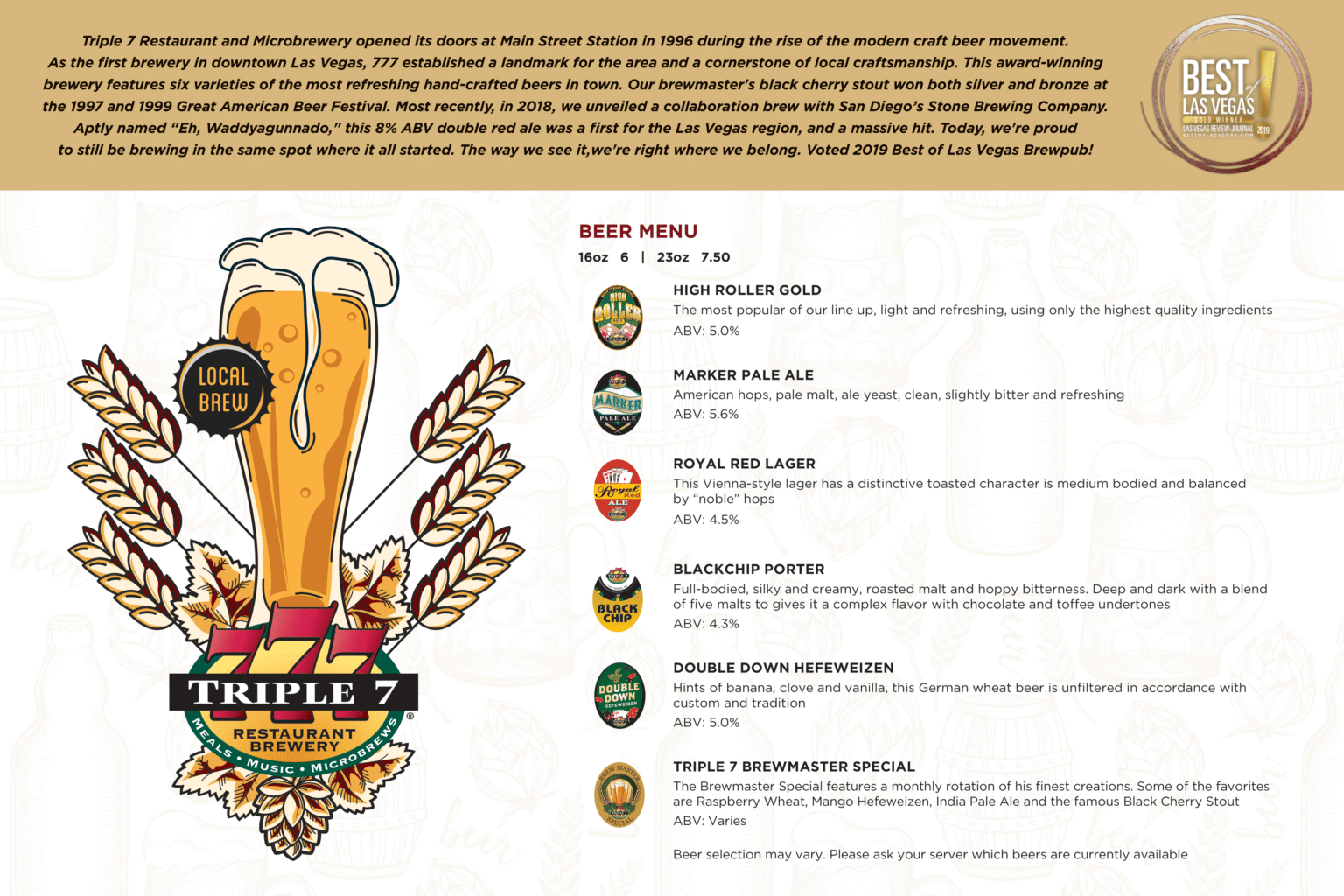 Triple 7 | Microbrewery Las Vegas | Main Street Station | Fremont Street