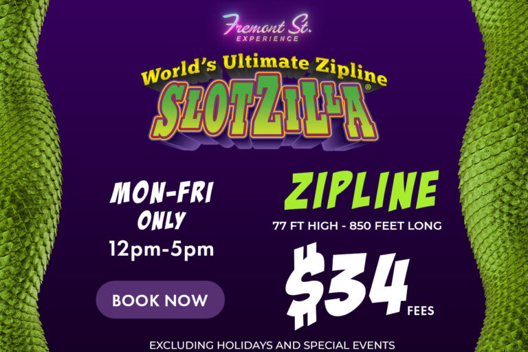 Official Site of the SlotZilla Zip Line in Downtown Las Vegas